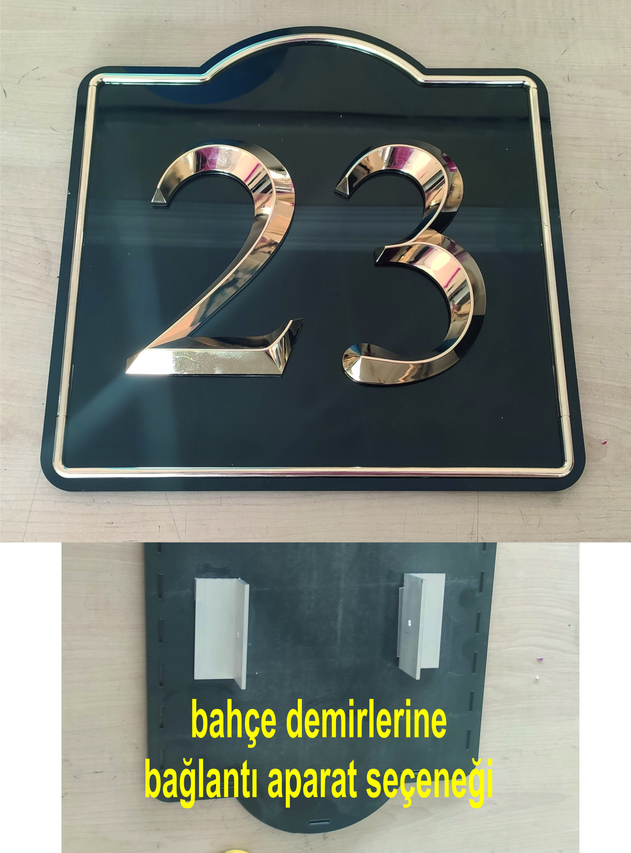 Kapı Numarası (Villa) - Altın Kaplama - Model 02 | DizaynModül